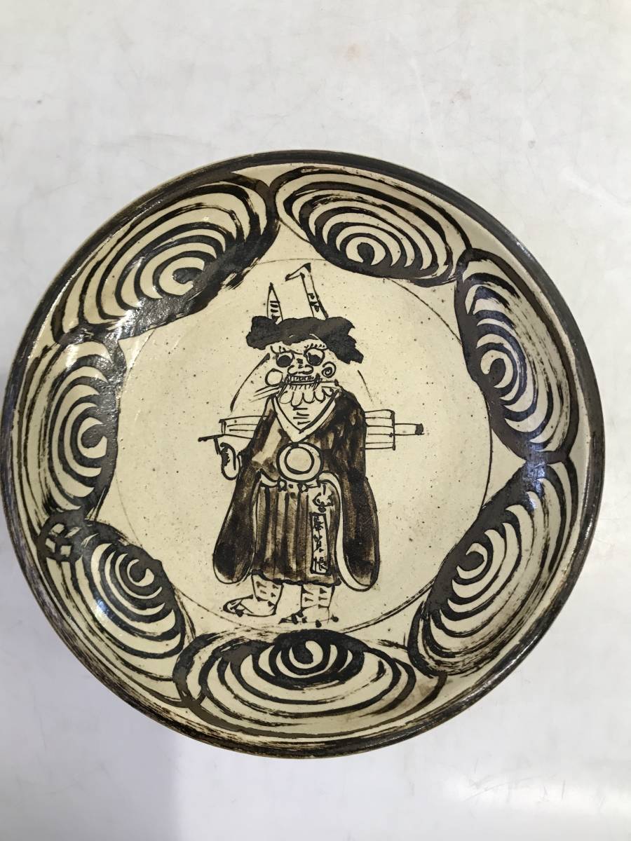 G3596 古瀬戸 鉄絵馬の目 大津絵皿 鬼大津絵 大皿 飾り皿 約27.5cm 古民芸 古美術-便购网-日本代购-Yahoo代拍-乐天代购-煤炉代购-日本Yahoo拍卖购物平台